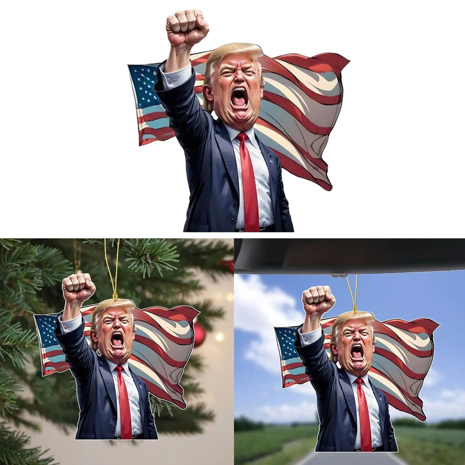2D Patriotic Donald Trump 2025 Christmas Ornament Acrylic Tree Decor ...