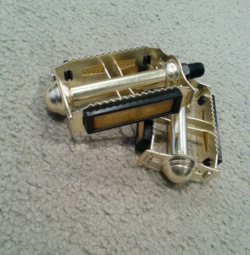 NEW GOLD RAT TRAP BICYCLE PEDALS 9/16, BMX, CRUISER,SCHWINN LE TOURS | eBay