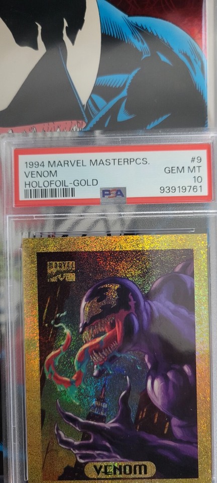 1994 Marvel Masterpieces VENOM GOLD HOLOFOIL INSERT CARD #9 Mt 10 | eBay