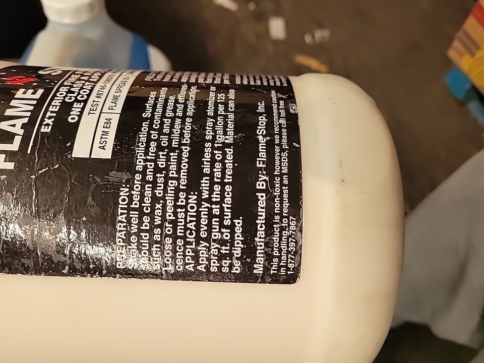 FLAME STOP II EXTERIOR FIRE RETARDANT 1 Gallon | eBay