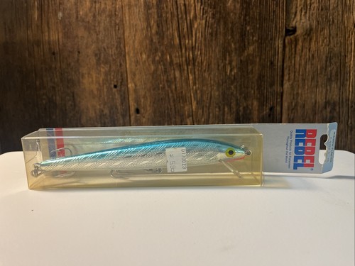 REBEL 1984 Blue/Silver Minnow FLOATER- Large 7in Lure - NEW IN BOX | eBay