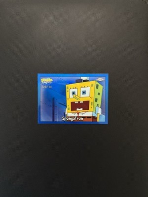 2025 Topps Chrome SpongeBob SquarePants SpongeTron Blue Refractor 120/ ...