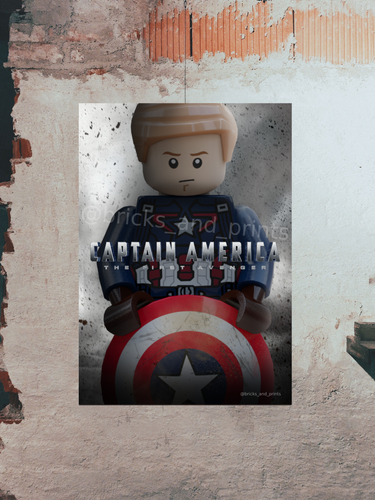 LEGO Captain America Movie Poster - Custom Print - A3 - A4 Size | eBay ...