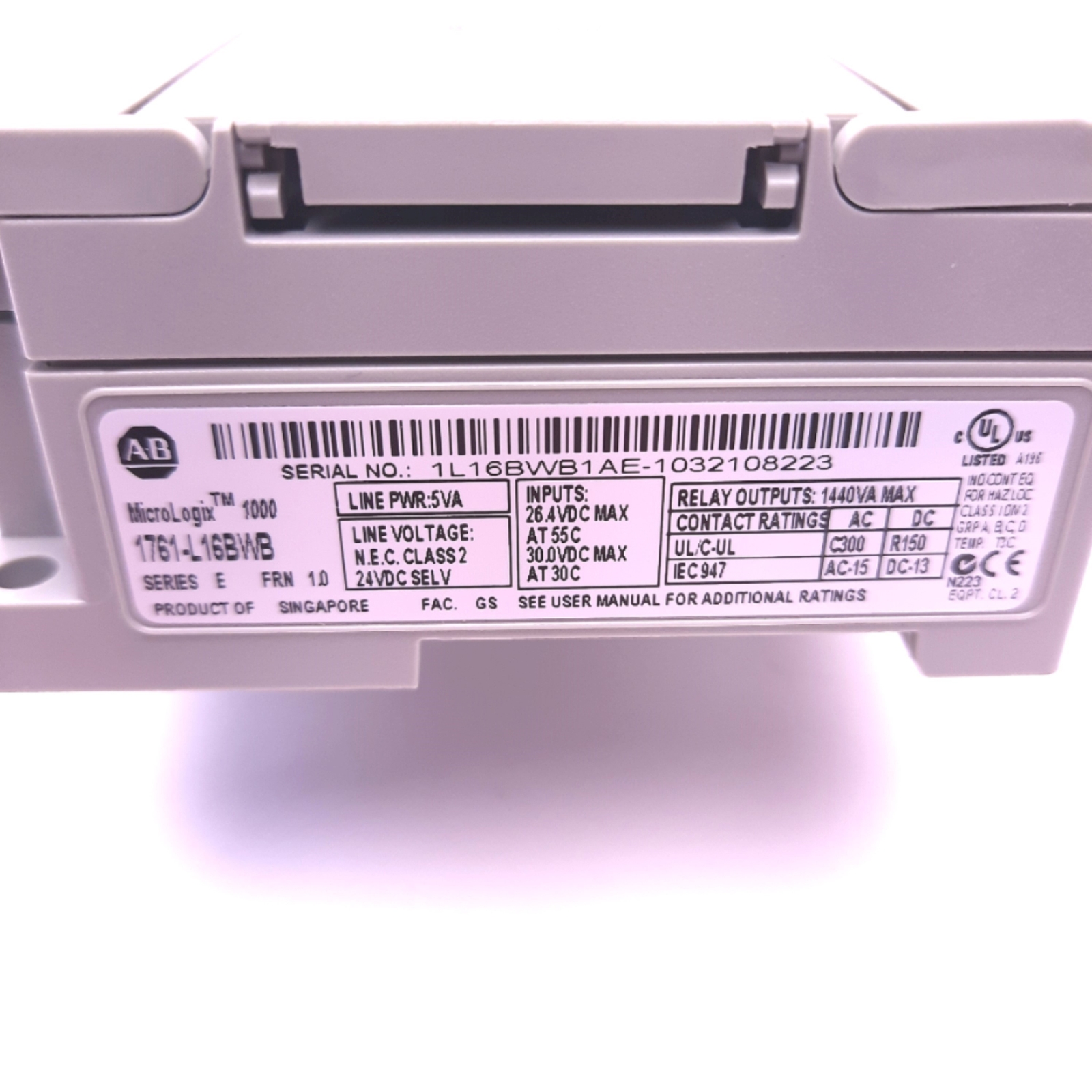 Allen Bradley 1761-L16BWB MicroLogix 1000 PLC Controller 10 IN, 6 OUT 120-240VAC | eBay