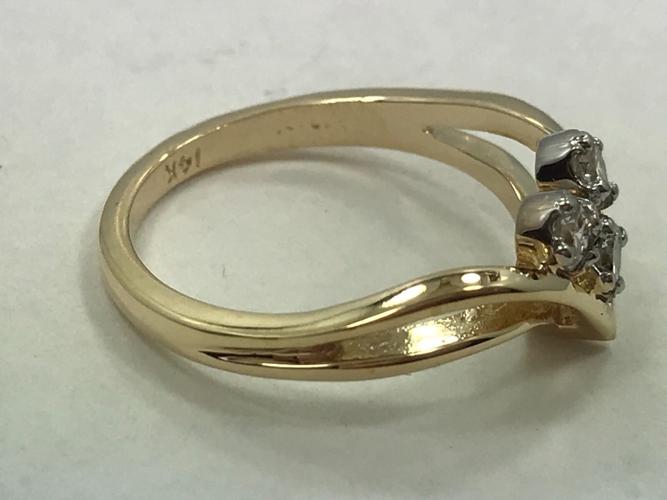 14 karat diamond ring 14K yellow gold past present & future 1/3 Ct ...