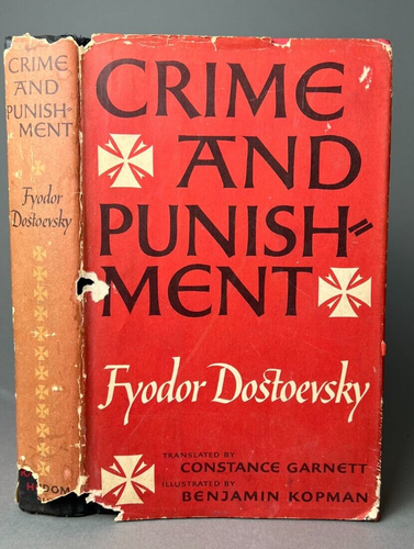 CRIME AND PUNISHMENT Hardcover w/ DJ by Dostoevsky 1st American Edition ...