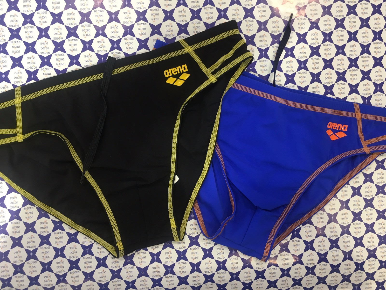 Costume Slip ARENA Revo Mid Impunture - Nero Giallo / Royal Arancio ...