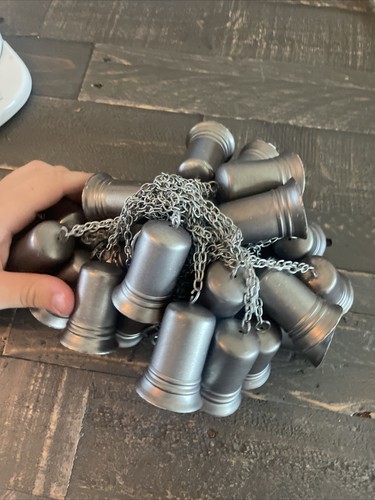 Tangled Decor of 24 Nickel Bells Chained Together | eBay