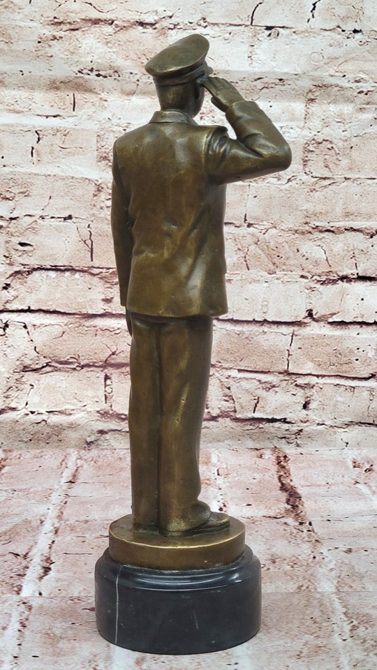 Bronze Saluting Soldier Statue – Military or Police Officer in Uniform ...
