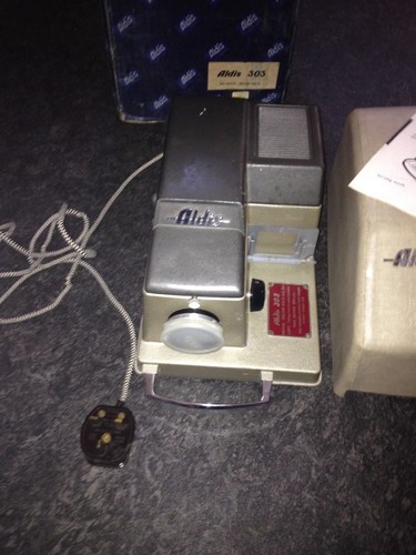 Vintage Aldis 303 Slide Projector in Case & Original Box With Photax ...