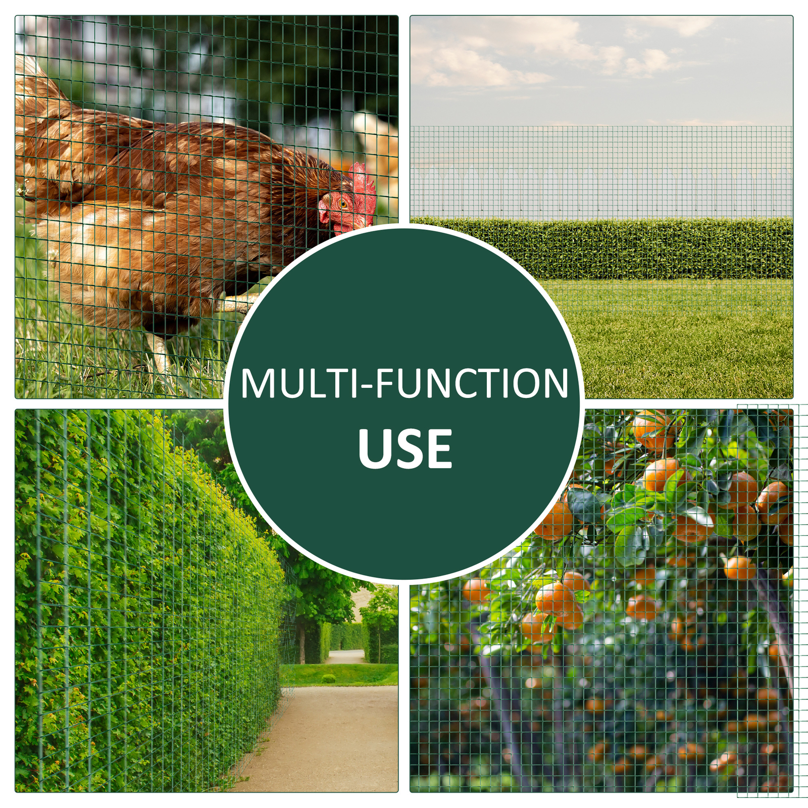 PVC Coated Steel Chicken Rabbit Mesh Fencing Wire Garden Galvanised ...
