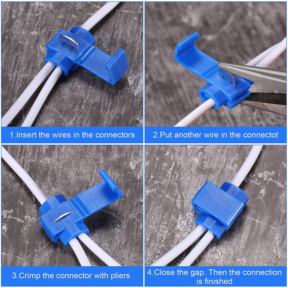 100pcs Wire Cable Clamp Wire Terminal Block Quick Splice Snap Wire ...