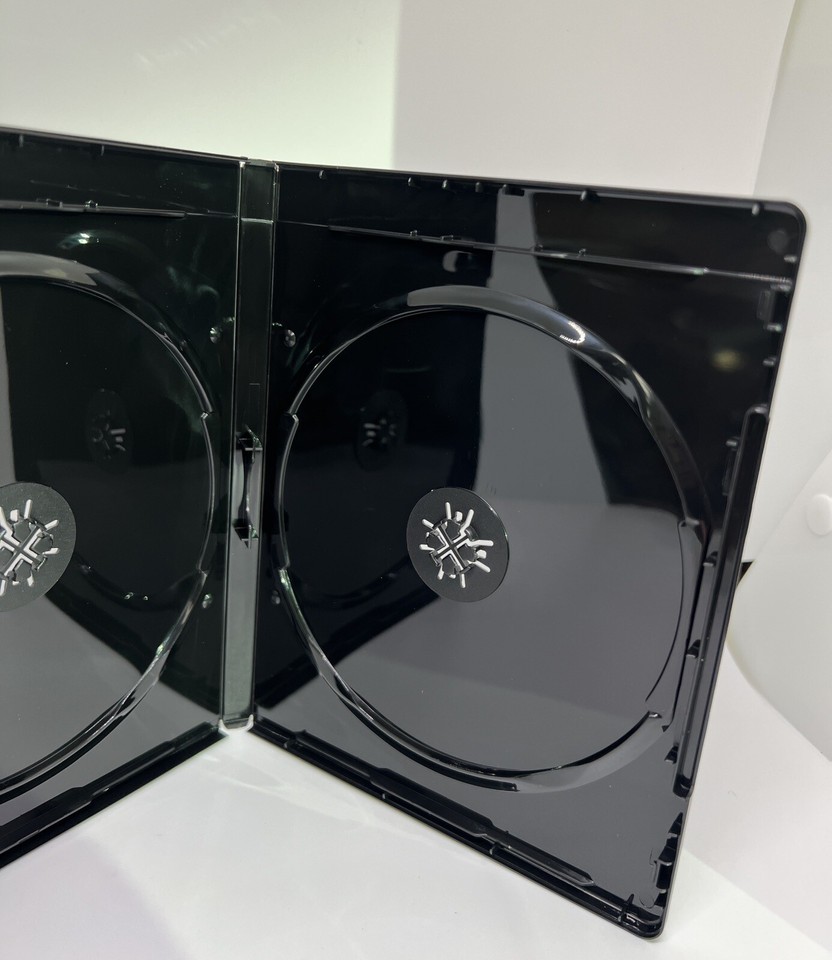 10 PCS NEW 12mm Double Blu-Ray DVD Case, Embossed Blu-Ray Logo, Black ...