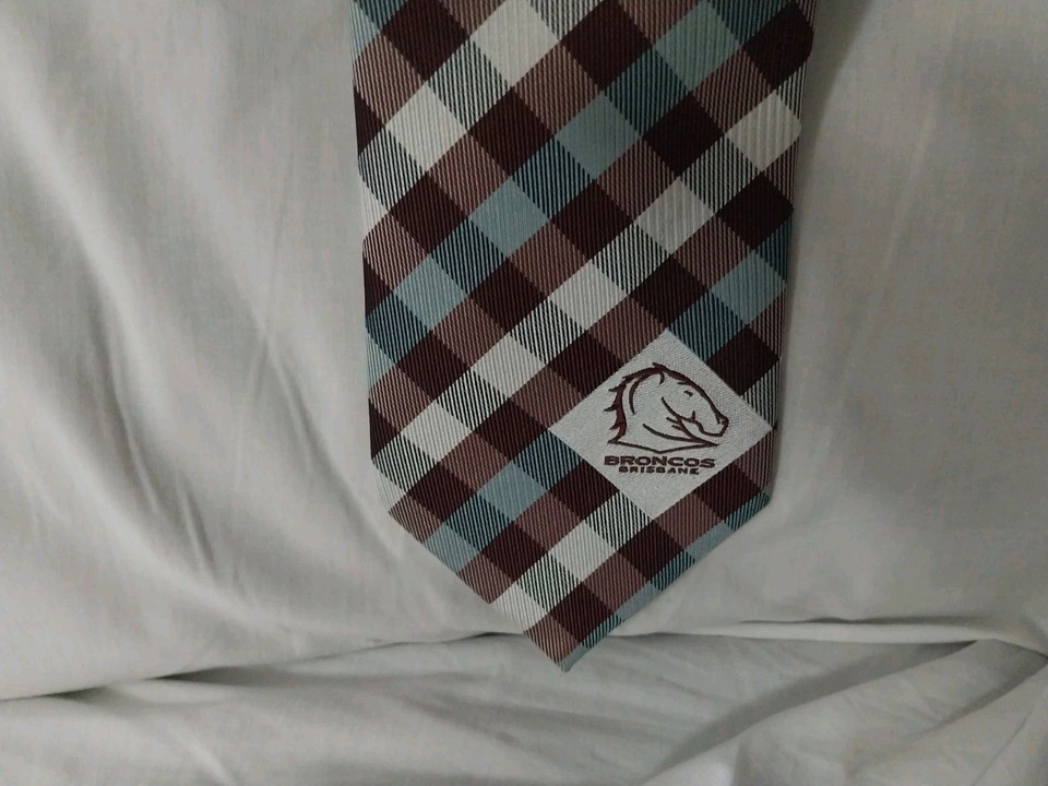 BRISBANE BRONCOS RUGBY LEAGUE CORPORATE SILK TIE | eBay Australia