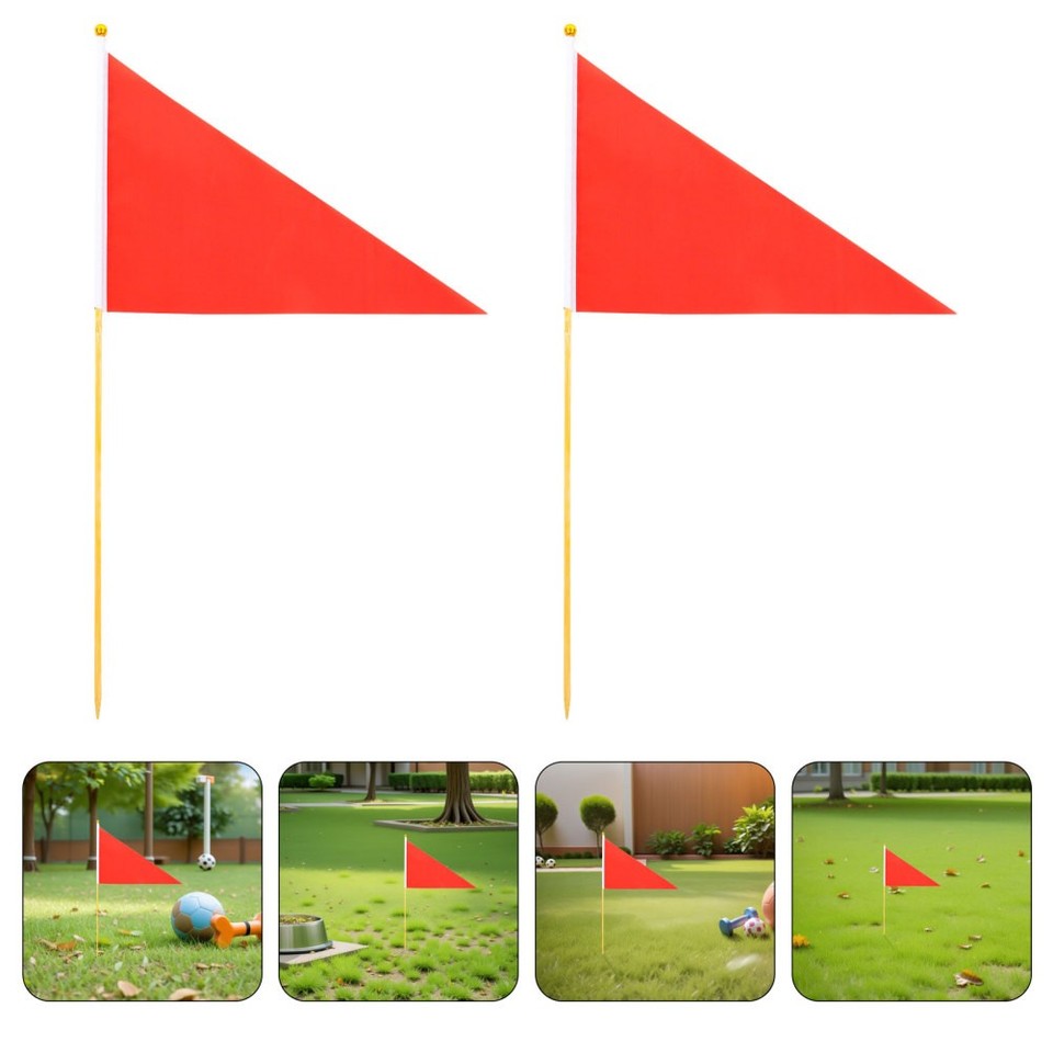 20Pcs Red Marking Flags: High Visibility Safety Flags - Construction ...