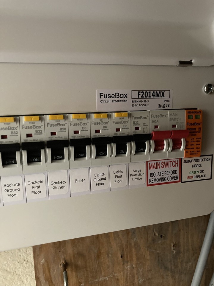 Pre cut consumer unit labels / Stickers- 2 X Sheets, 112 labels Per ...