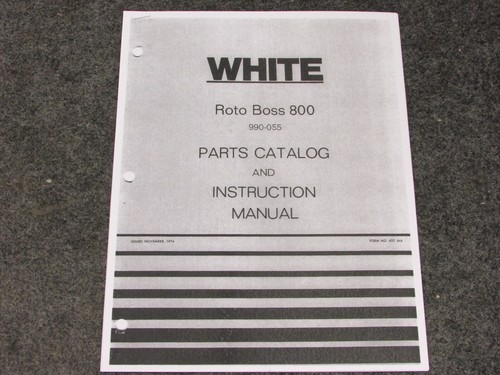 1976 WHITE ROTO BOSS 800 MODEL 990 055 TILLER PARTS MANUAL | eBay UK