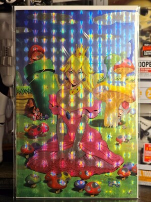 Max Toons Super Mario Brothers Princess Peach Trade Variant 2D 3D Foil ...