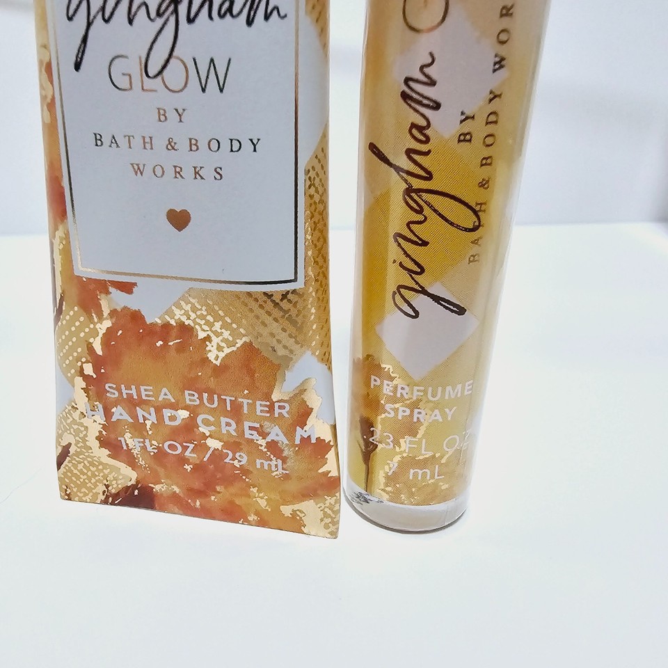 GINGHAM GLOW Bath & Body Works 1 Perfume Travel Spray 1 Hand Cream NEW ...
