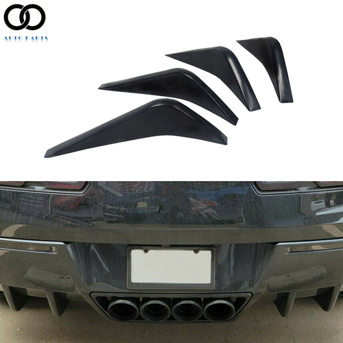 For 2014-2019 Chevrolet Corvette C7 Black Rear Bumper Air Diffuser Fin ...