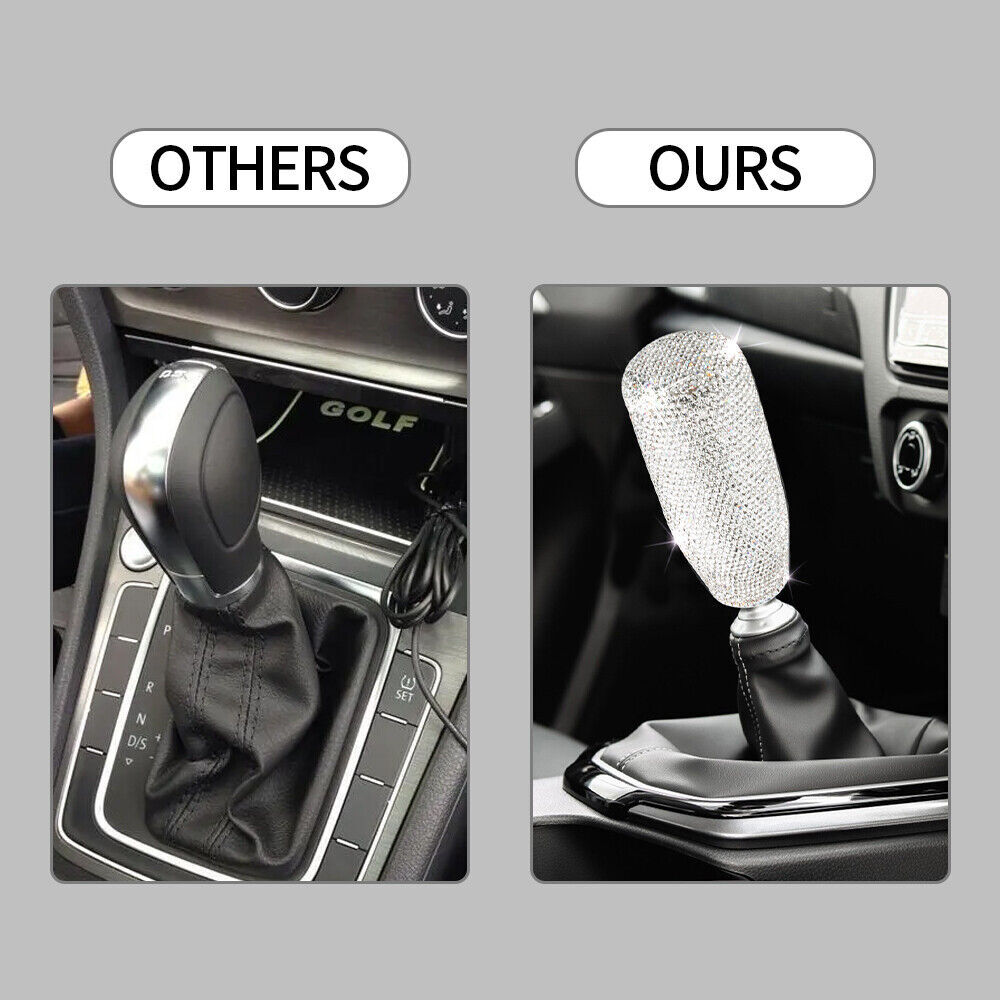 Universal Car Gear Shift Knob Shifter Automatic Shiny Rhinestone Bling ...