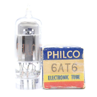 One Nice PHILCO 6AT6 Tube NOS NIB Strong Triode & Balanced Diodes TV-7 ...