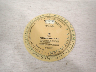 Vintage C-Thue Ruler Co. Proportional Scale PS 79 6" Round made in USA ...