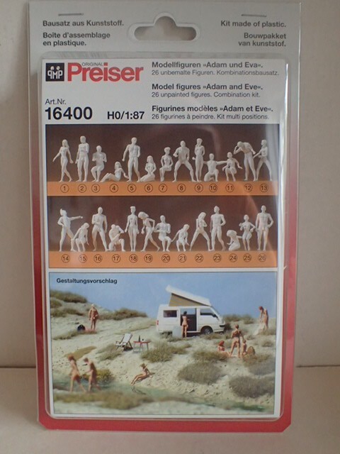 Preiser Adam Eva unbemalt kombinierbare Posen 26 St 16400 H0 OVP 1:87 ...