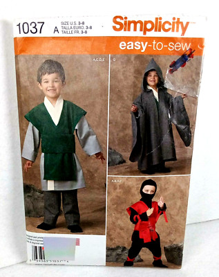 Hobbit Wizard Ninja Costume Boy's Size 3-8 CUT to Size 8 Simplicity ...