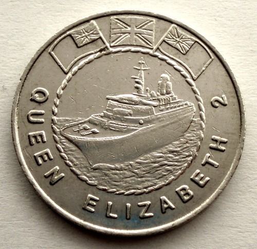 QUEEN ELIZABETH 2 25 CENTS MAYFAIR MARITIME Token 24.3mm 6g CuNi, Rare ...