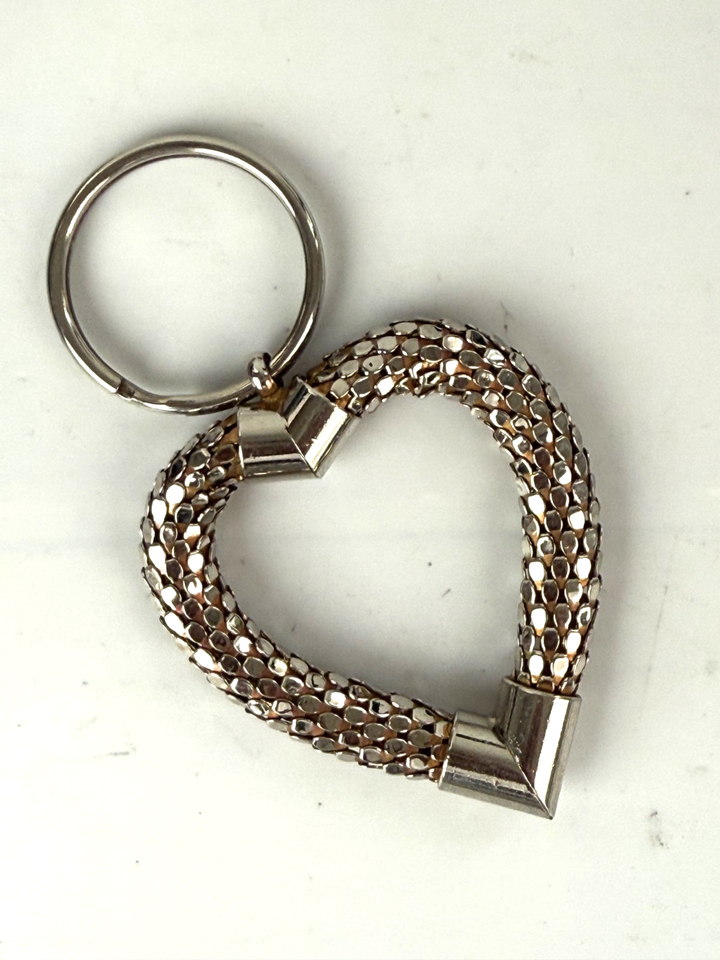 Vintage Sparkle Glitter Chainmail Dragon Scale Heart Key Chain | eBay