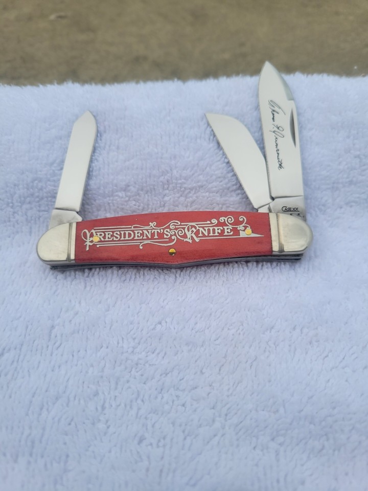2008 Case xx USA Old Red Bone Humpback Stockman #63046 Presidents Knife ...