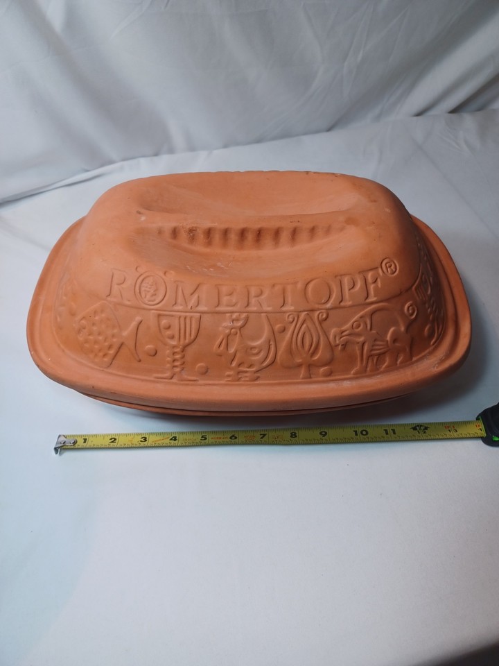 ROMERTOPF Terra Cotta Clay Baker # 111 USA Made Roaster Baking Pot USED ...
