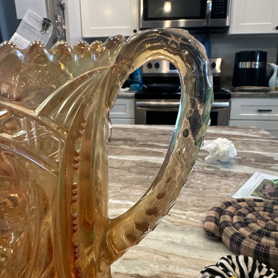 Vintage Imperial Carnival Glass Pitcher Daisy Mayflower Pattern ...