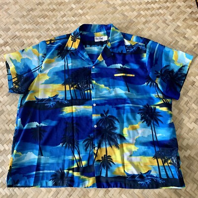 MEN'S Vintage 70s Hawaiian Kai Nani Aloha Shirt 64” Chest Huge 5XL | eBay