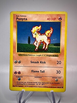 Pokémon TCG Ponyta Base Set 60/102 Regular Shadowless Common | eBay