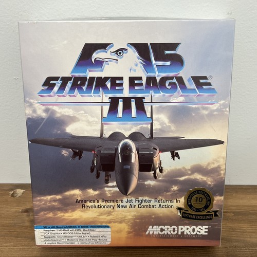 Microprose F-15 Strike Eagle III 3 5.25" Floppy MS DOS Big Box PC | eBay