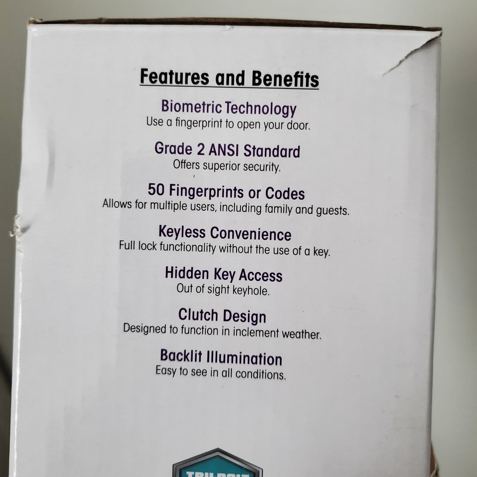 Tru-Bolt Gemini Satin Nickel Deadbolt Fingerprint TouchScreen Smart ...