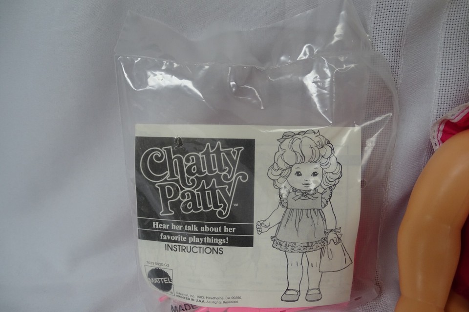 Vintage 1983 Chatty Patty Talking Doll Mattel Pull String Works | eBay