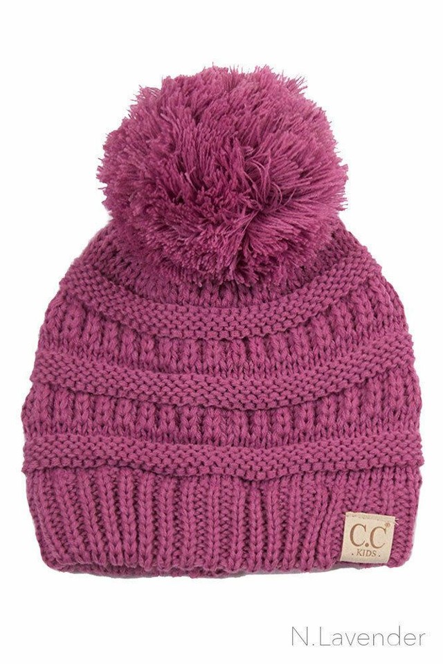 C.C Kids 2-6 years Children Girls Boys Knit Winter Beanie Hat with Pom ...