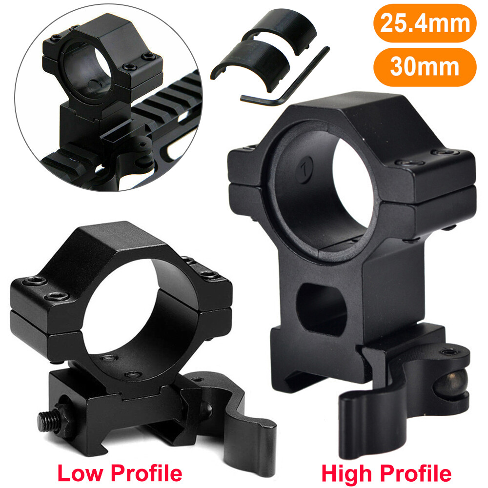 Quick Release 30mm/25.4mm 1" Rings 20mm Weaver/Picatinny Rail Scope ...