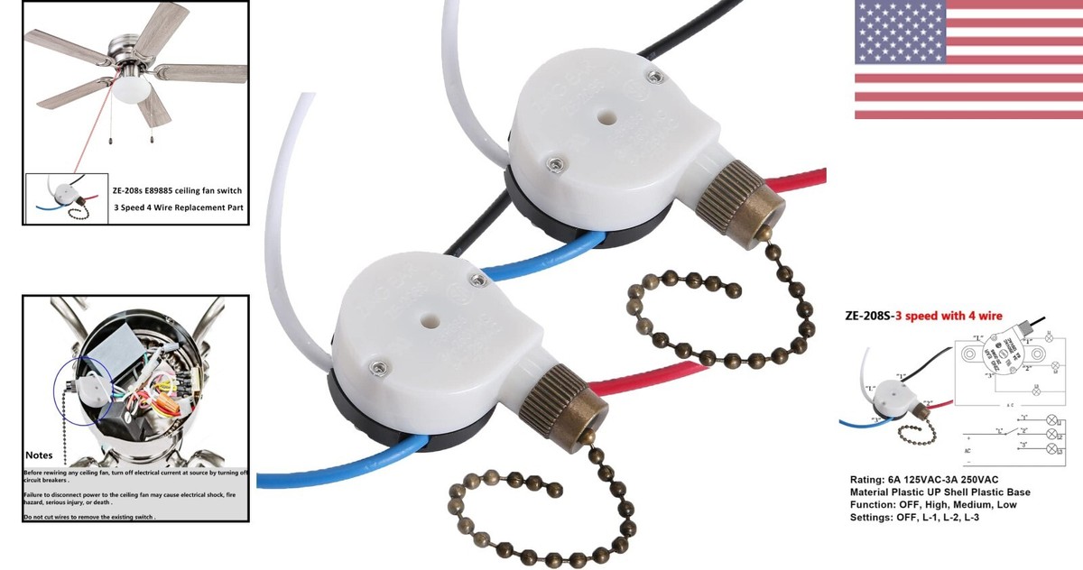 3 Speed Fan Pull Chain Switch Diagram Zing Ear ZE 268S1 3 Speed Rotary