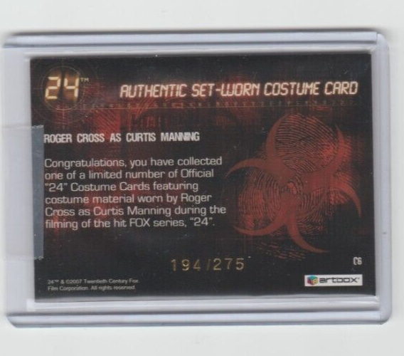 TWENTY FOUR SEASON 4 EXPANSION ROGER CROSS/CURTIS MANNING COSTUME CARD ...
