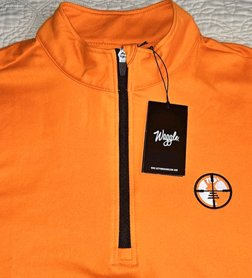 NEW by WAGGLE GOLF, MENS LARGE, BLAZE⛳️PERFORMANCE 1/4-ZIP🟠SWEATER ...