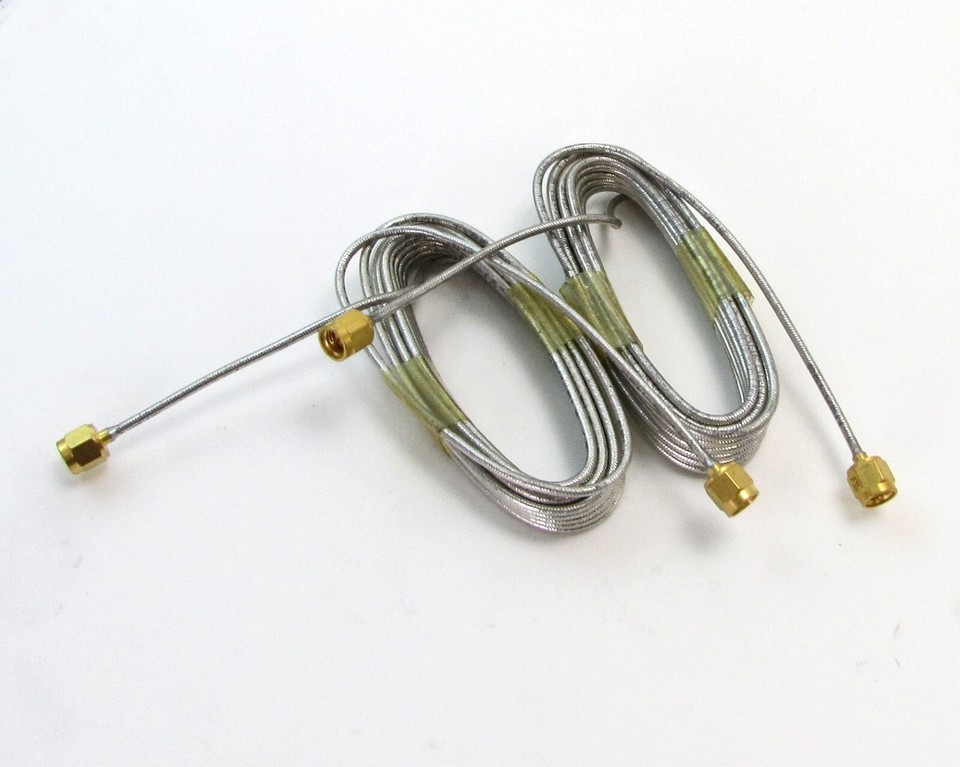 (2) 128" Long Semi-Rigid Coax RF Cable / Delay Line w/ 3.5mm (m ...