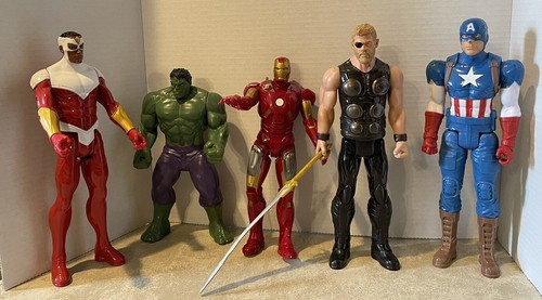 Action Figures Superhero Lot Of 5 12 Inch Hulk Captain America Thor ...