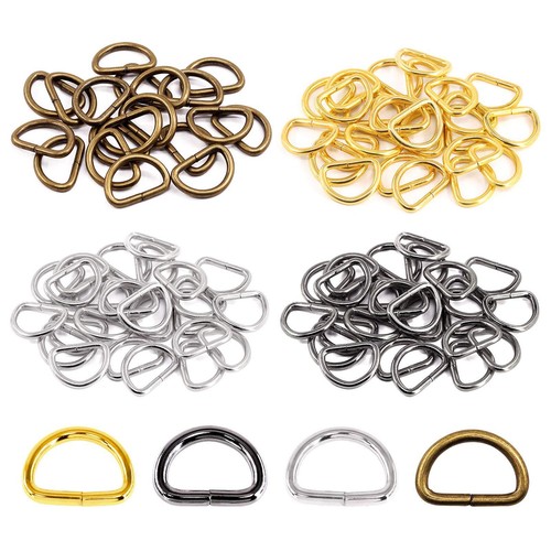 120 Pcs 3/4 Inch Metal D Rings Buckle Clips Hardware Bags Rings DIY ...