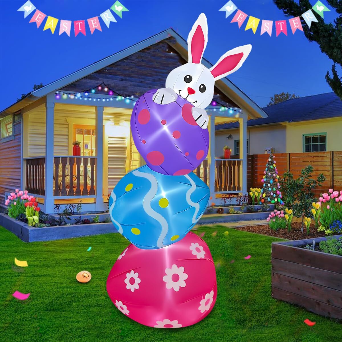 Easter Inflatable 6 FT Easter Bunny Inflatable – Outdoor Yard ...