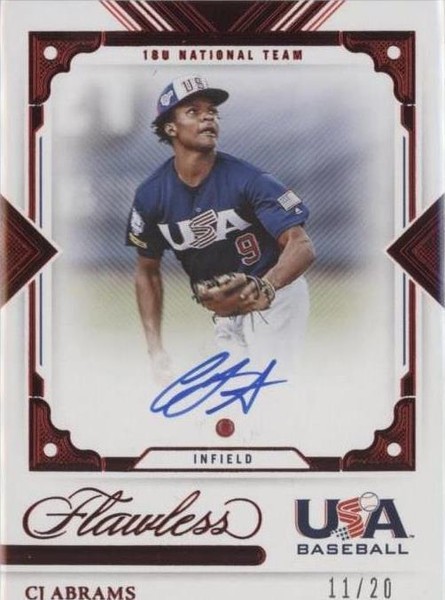 2022 Panini Flawless - USA Gems Signatures Ruby #USA-2 C.J. Abrams /20 ...