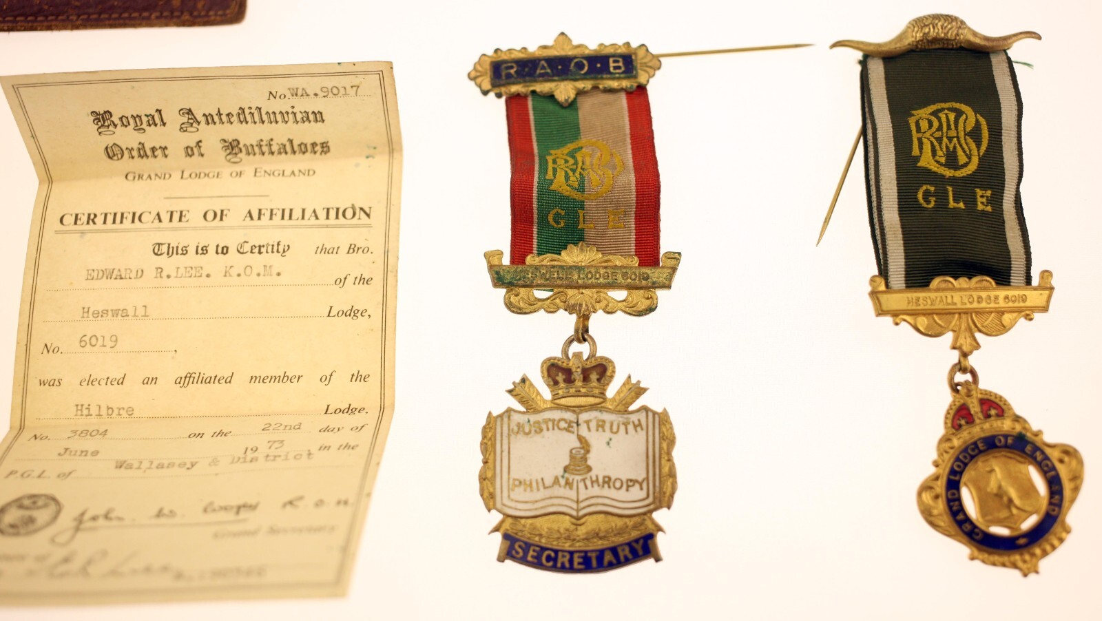 BRITISH ANTEDILUVIAN ORDER OF BUFFALOES VINTAGE BUNDLE-8 MEDALS-SASH-2 ...